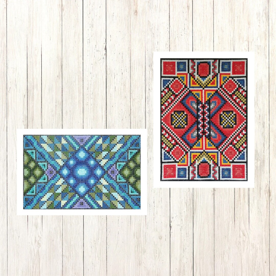 Ornament Sampler Cross Stitch Pattern Set, Bulgarian Cross (PDF) - Etsy