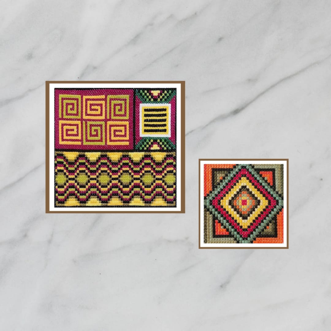 Sampler Cross Stitch Pattern PDF Set, Double Cross Stitch Embroidery ...