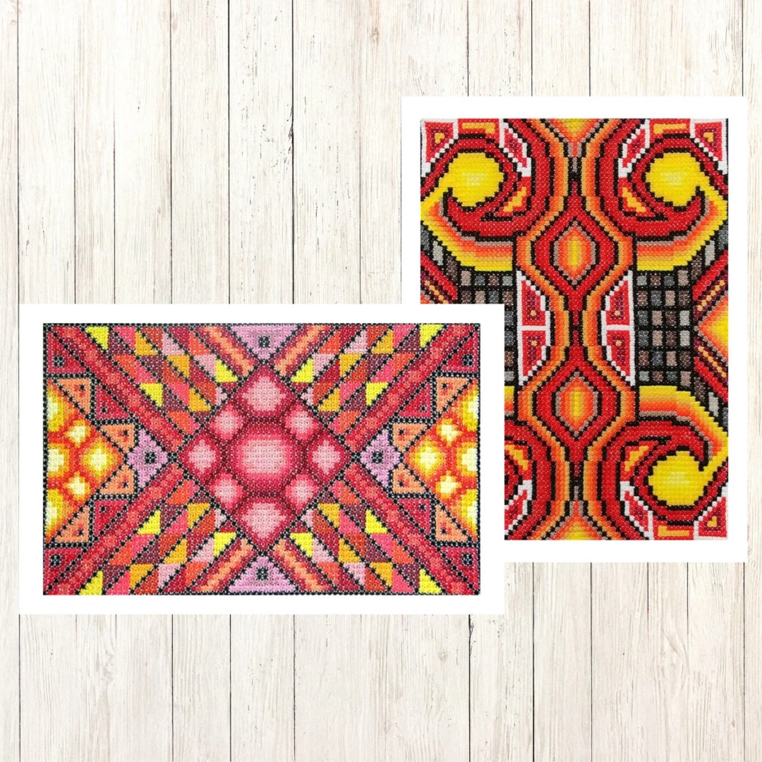 Double Cross Stitch Pattern Set, Geometric Abstract (PDF Pattern) - Etsy
