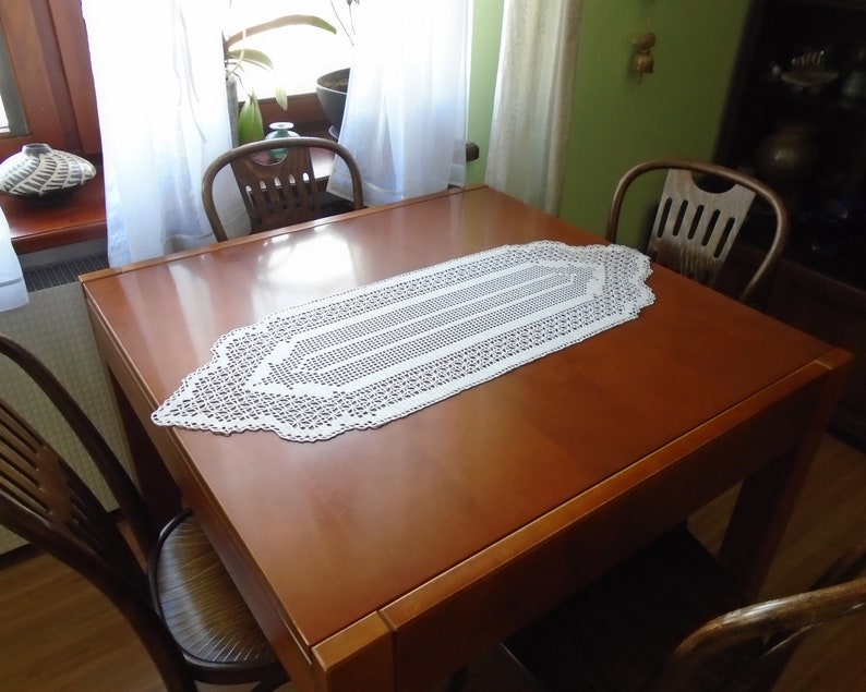 Vintage Handmade Crocheted Table Runner Cream Crocheted - Etsy