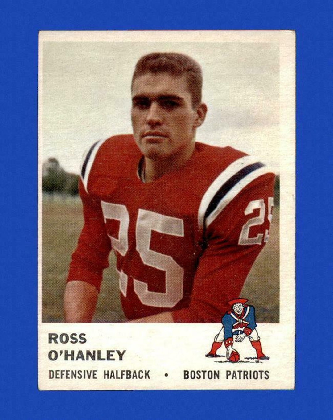 1961 Fleer #184 Ross O'hanley New England Patriots Rookie Football Card ...