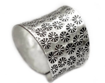 Sterling Silver Wide Band Ring Handmade Boho Ethnic Tribal | Etsy