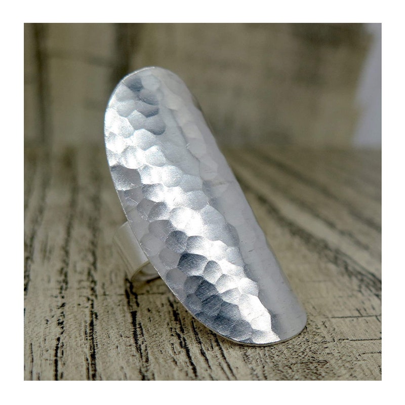 Long Silver Ring - Etsy