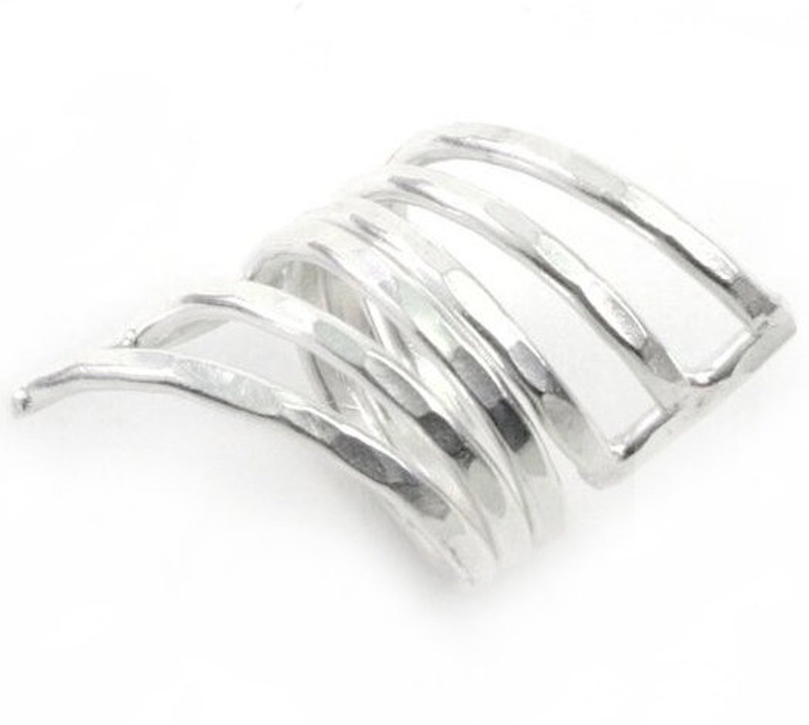 Hammered Sterling Silver Wrap Around Long Statement Ring - Etsy