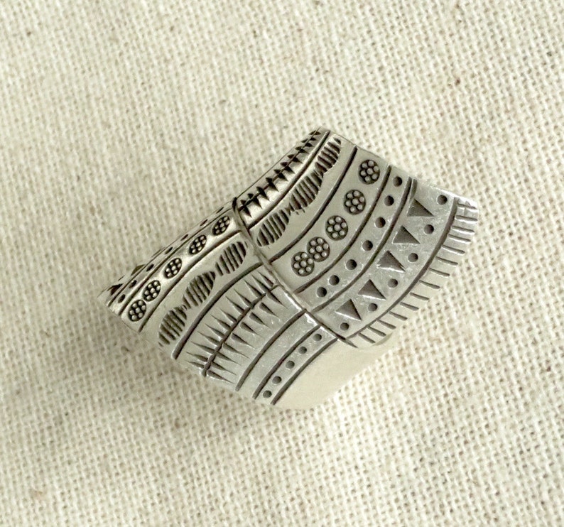 Tribal Ethnic Handmade Sterling Silver Wide Ring Wrap Around | Etsy