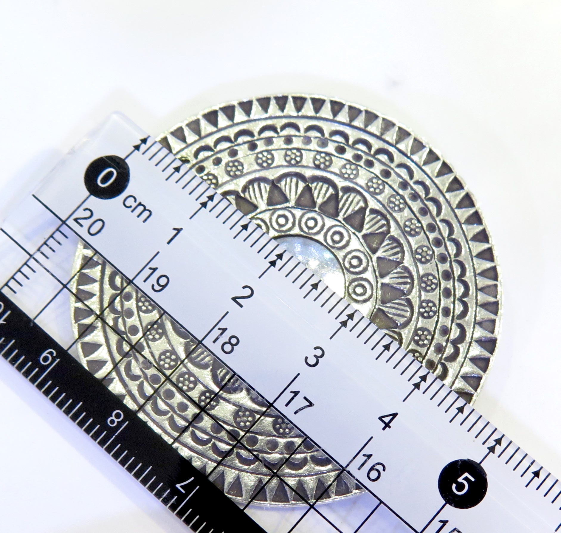 Sterling Silver Mandala Statement Pendant Necklace, Handmade Large ...