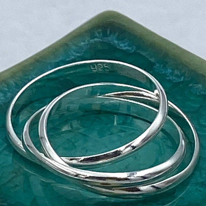 Sterling Silver Interlocking Rolling Russian Ring 3 Thin - Etsy