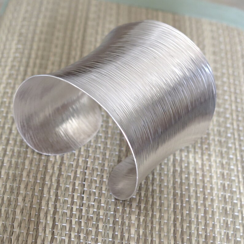 Handmade Sterling Silver Extra Wide Cuff Bracelet Scratched - Etsy