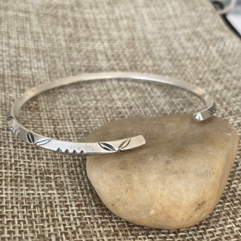 Sterling Silver Cuff Bracelet Angular Solid Silver Bangle - Etsy