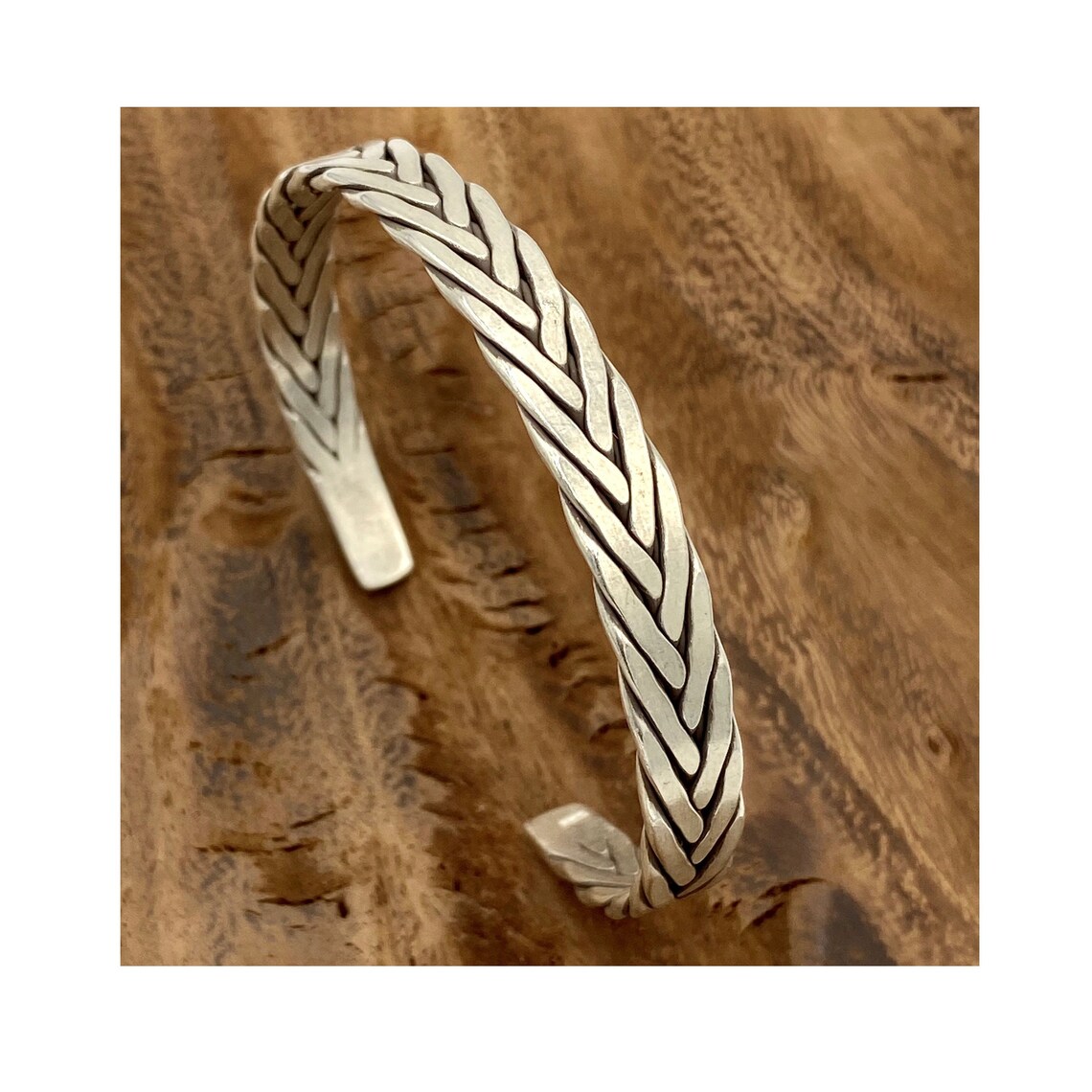 Sterling Silver Braided Cuff Bracelet Handmade Boho Woven - Etsy