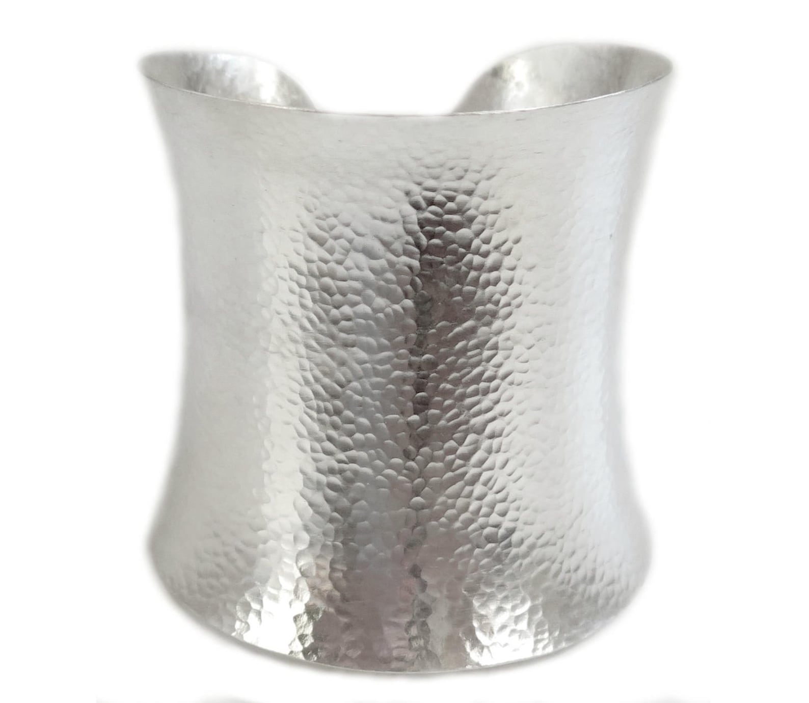 Sterling Silver Extra Wide Cuff Bracelet Hammered Shiny - Etsy