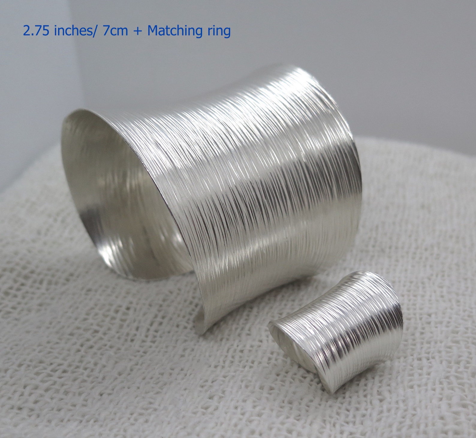 Handmade Sterling Silver Extra Wide Cuff Bracelet Scratched - Etsy