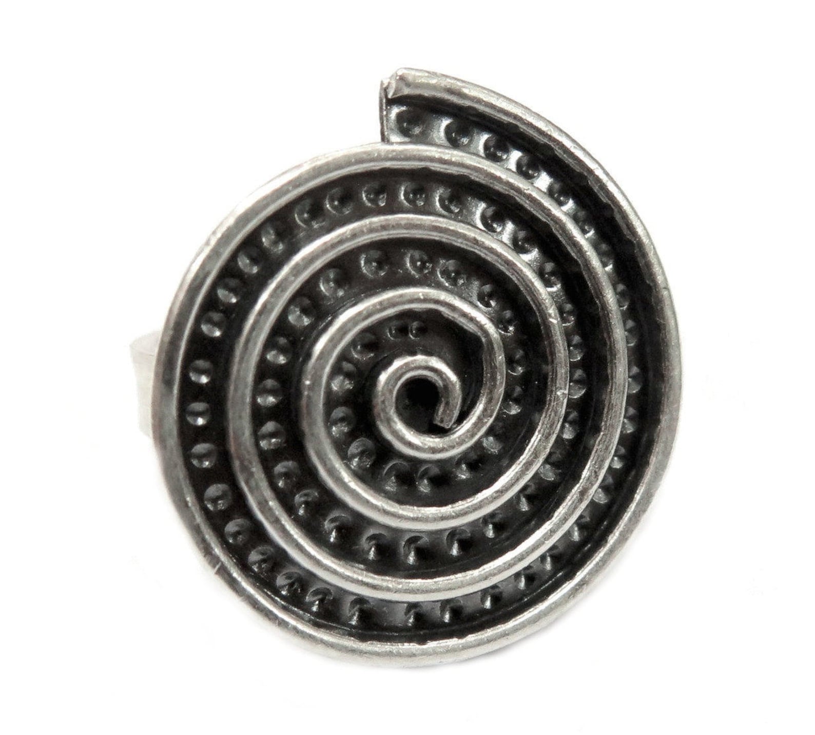 Sterling Silver Snail Ring Handmade Spiral Swirl Statement | Etsy