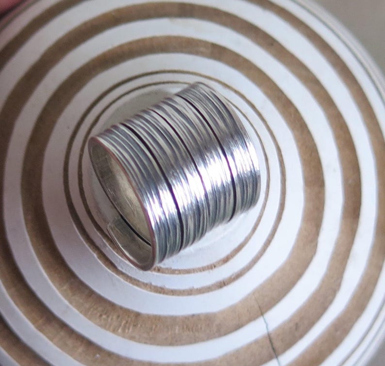 Coiled Handmade Sterling Silver Wide Band Spring Ring - Etsy