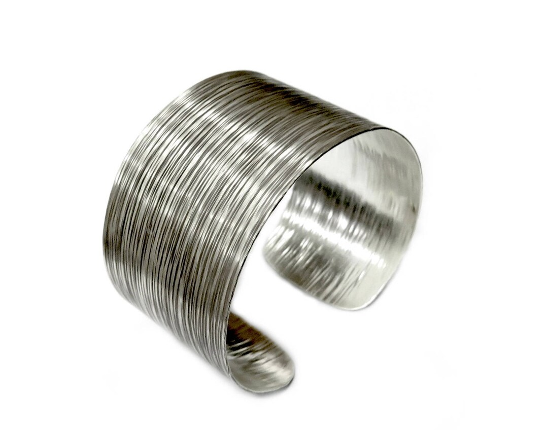 Sterling Silver Wide Adjustable Cuff for Women or Men, Handmade ...