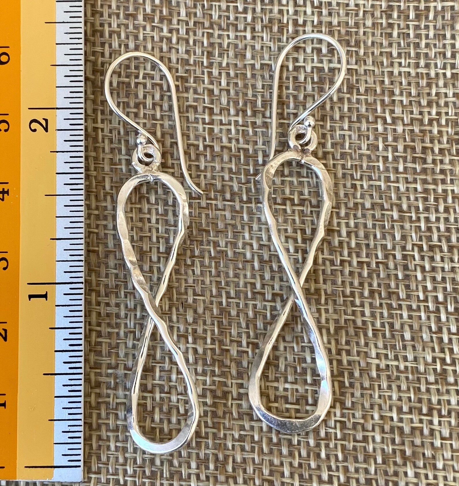 Sterling Silver Handmade Minimalist Hammered Infinity Dangle | Etsy