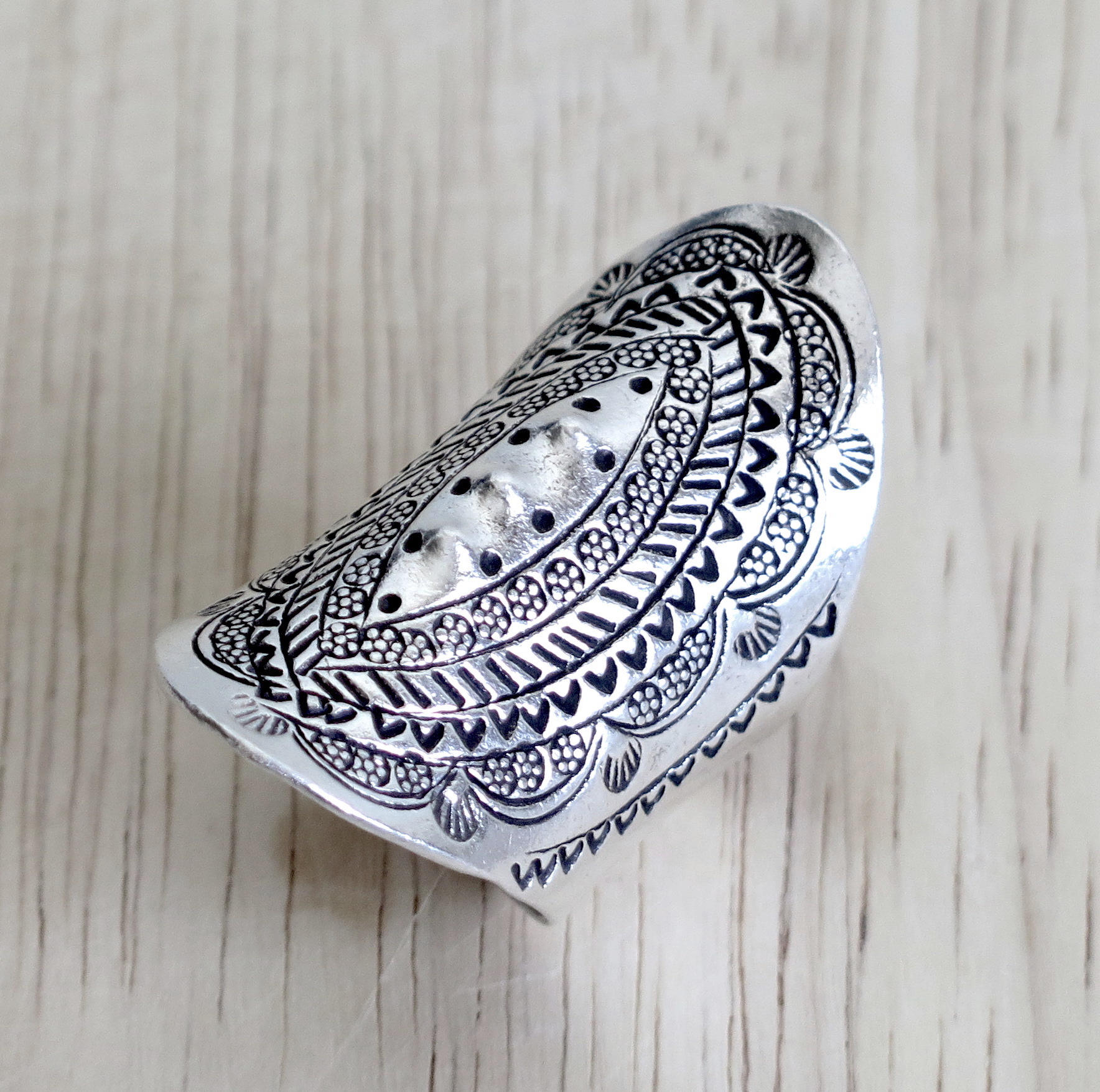 Sterling Silver Large Boho Statement Ring Handmade Ethnic | Etsy