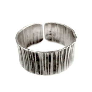 Sterling Silver Wide Band Ring Handmade Hammered Rustic Tree - Etsy