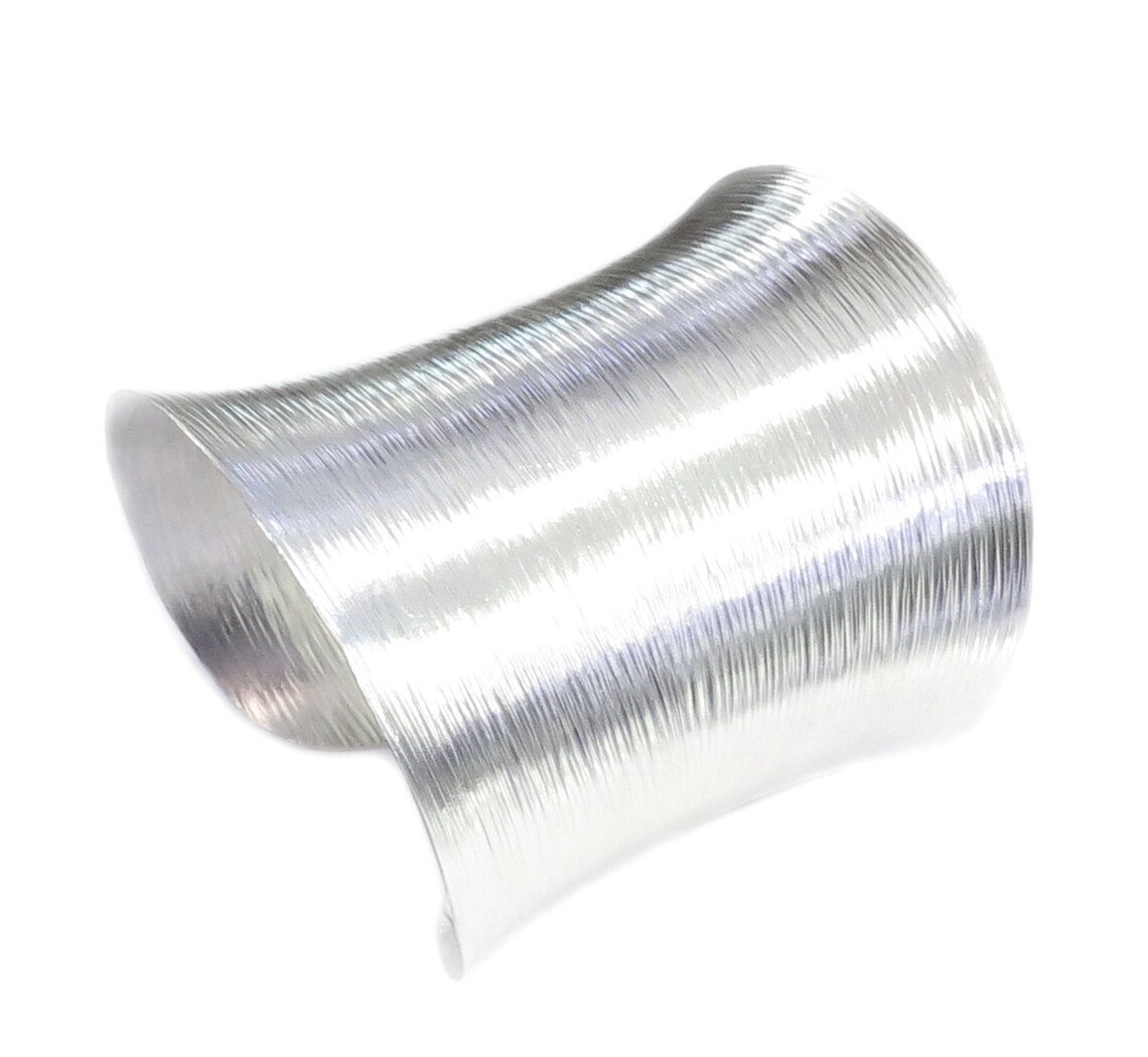Handmade Sterling Silver Extra Wide Cuff Bracelet Scratched - Etsy