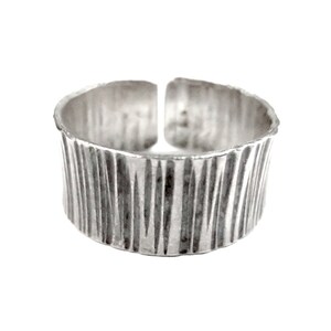 Sterling Silver Wide Band Ring Handmade Hammered Rustic Tree - Etsy