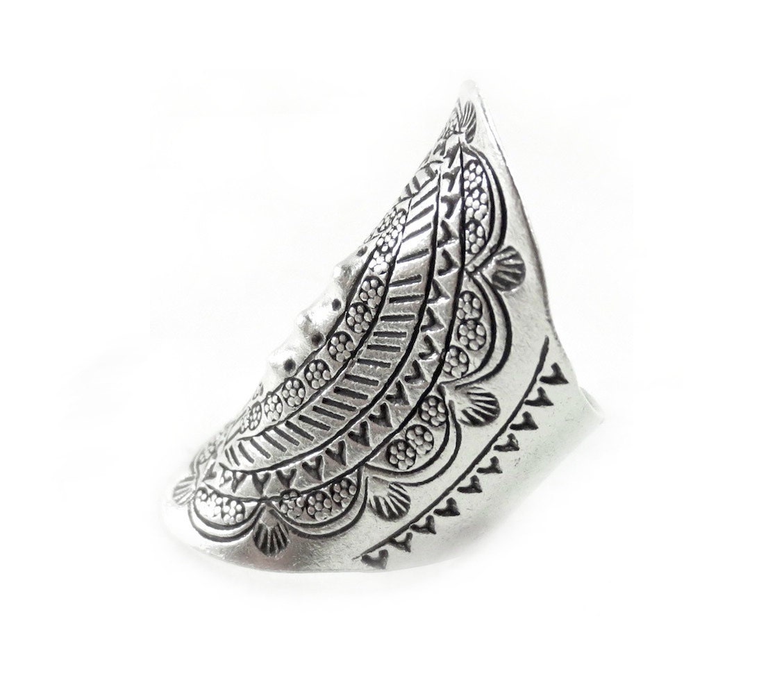 Sterling Silver Large Boho Statement Ring Handmade Ethnic | Etsy