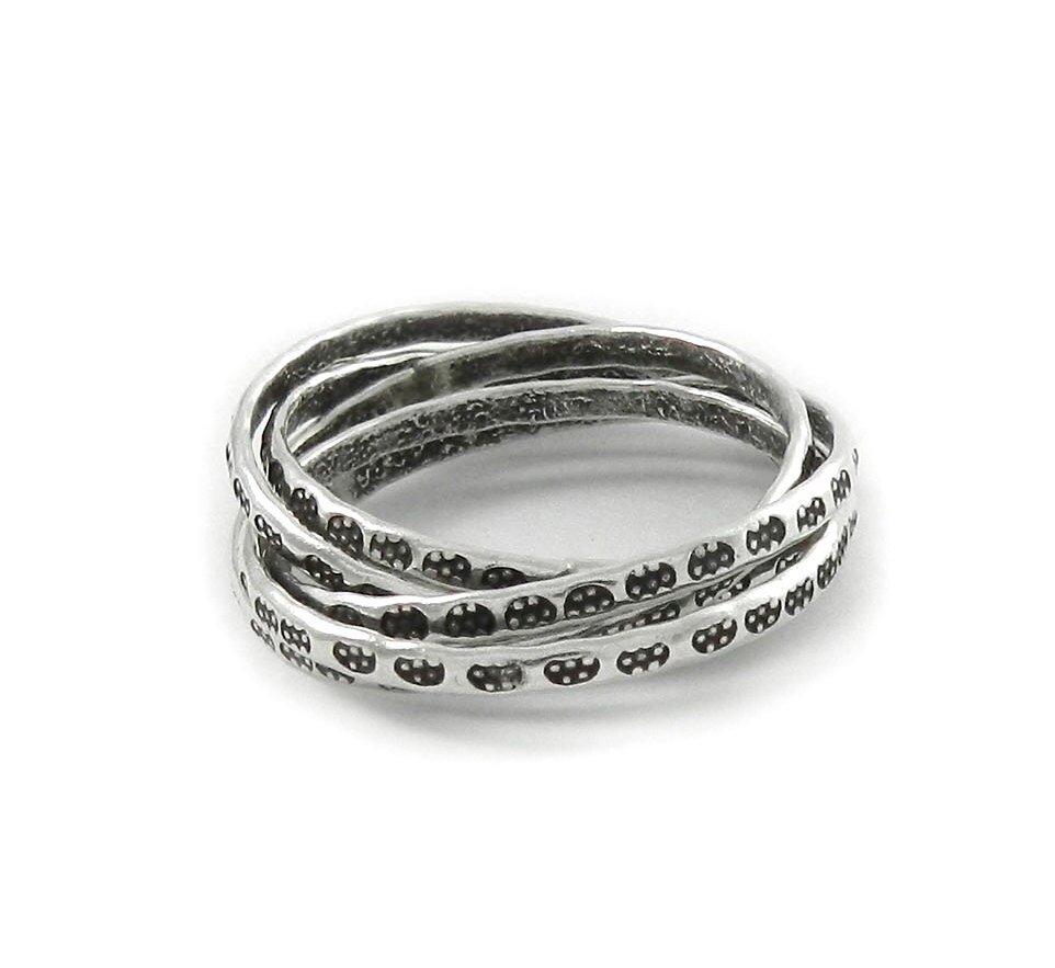 Sterling Silver interlocking Russian Rolling Ring Handmade | Etsy