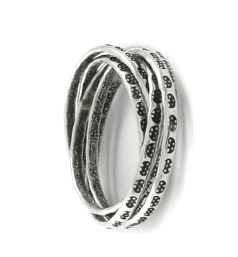 Sterling Silver interlocking Russian Rolling Ring Handmade | Etsy