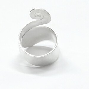 Sterling Silver Adjustable Spiraling Wrap Ring, Handmade Wide Band Boho ...