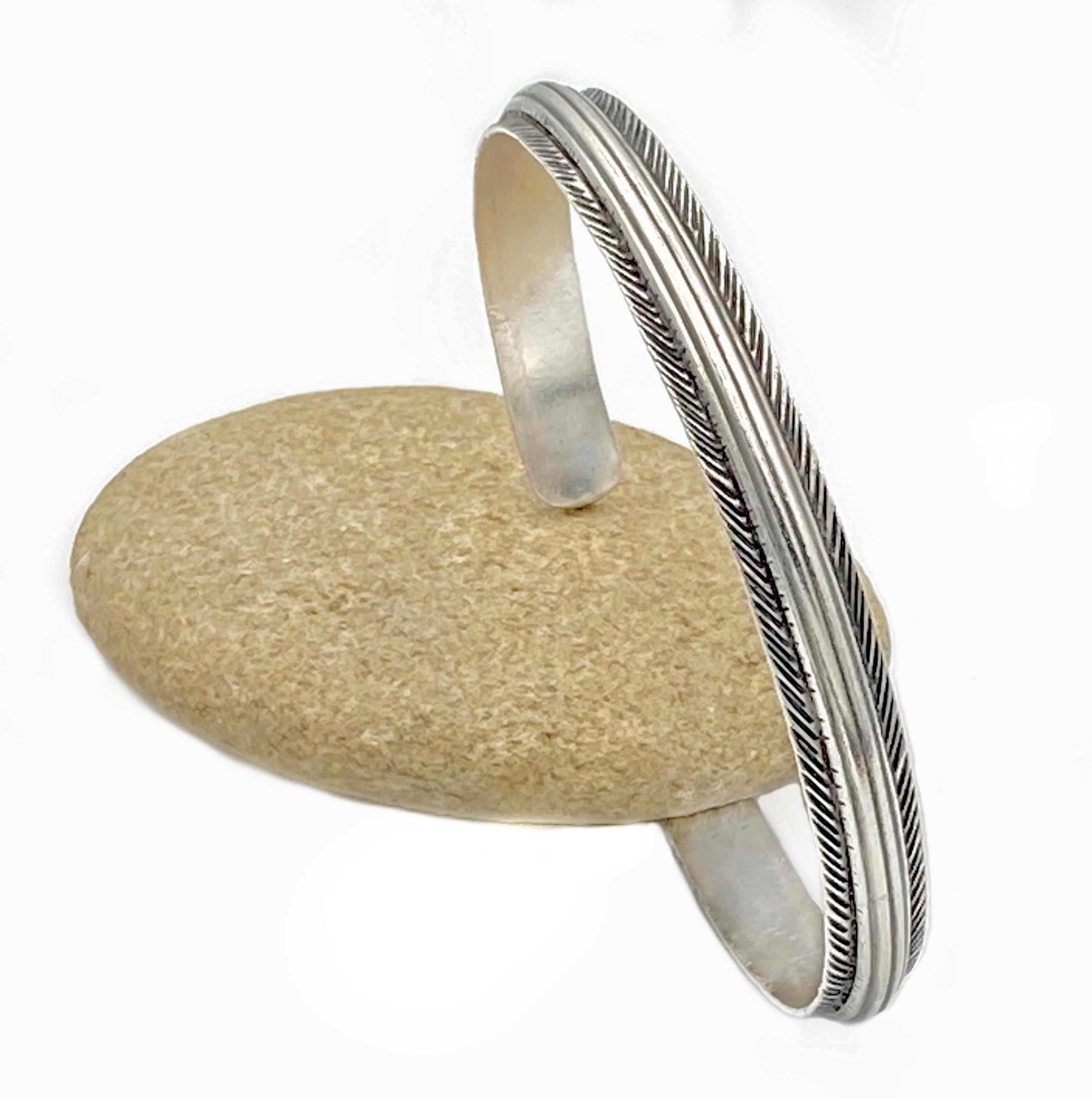 Sterling Silver Handmade Thick Solid Cuff Bracelet for Women | Etsy