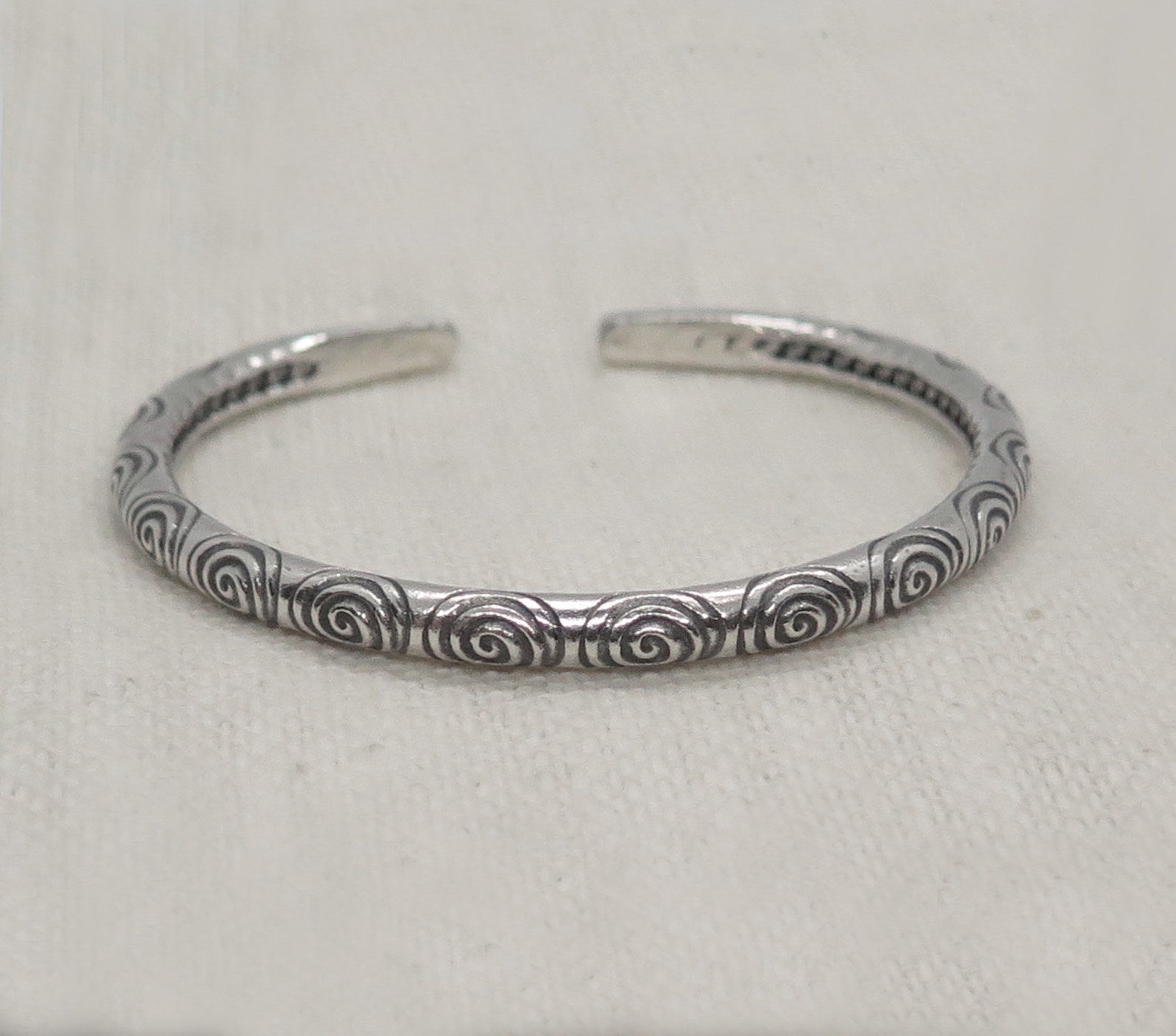 Sterling Silver Boho Cuff Bracelet Handmade Adjustable Thick - Etsy