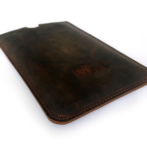 Custom Size Distressed Crazy Horse Genuine Cow Leather Case for Tablet ...