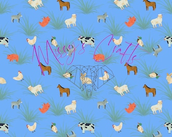 10 Farm Animals Digital Papers, Seamless Pattern, Background, Scrapbook ...