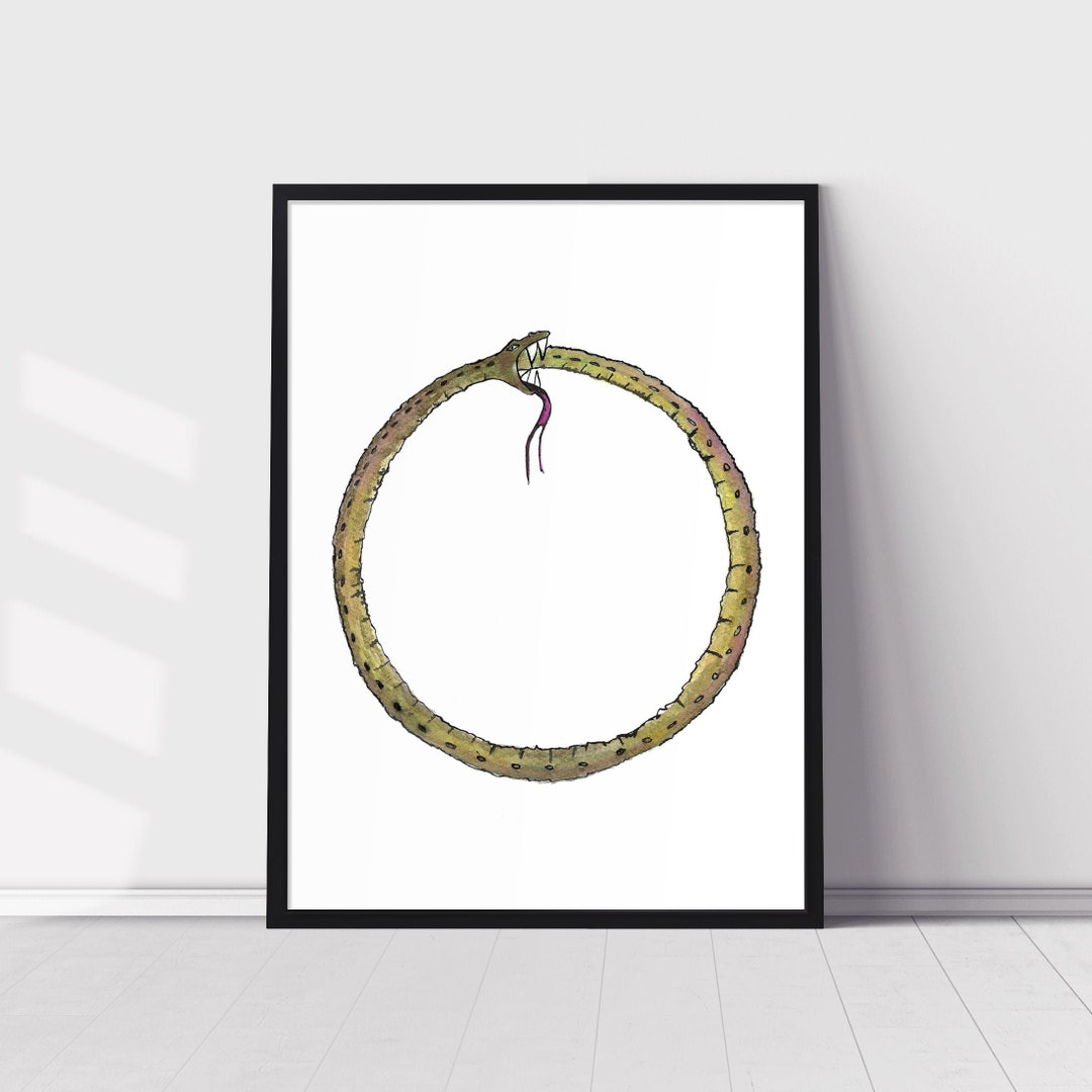 Ouroboros Print | Snake Print | Eternal Life Snake | Uroboros | Snake ...