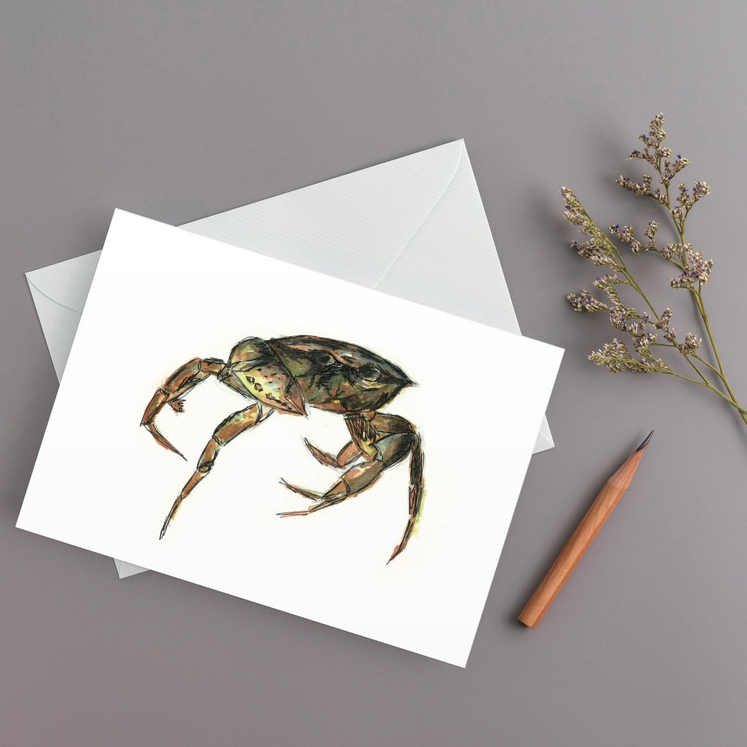 Crab Greetings Card | Crab Blank Card | Crab Card | Crab Notecard ...