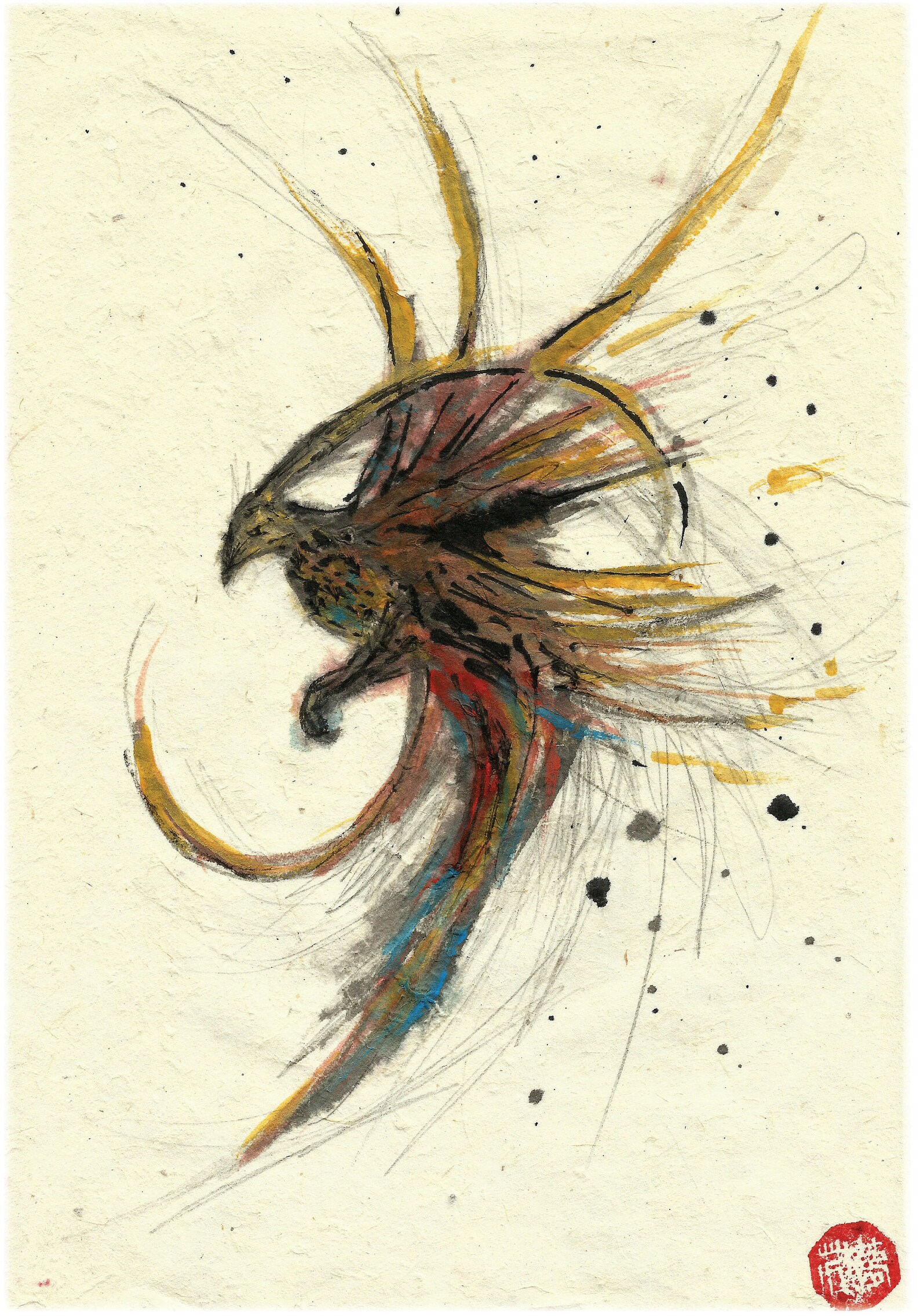 Phoenix | Phoenix Print | Phoenix Wall Art | Phoenix Painting | Fiery ...