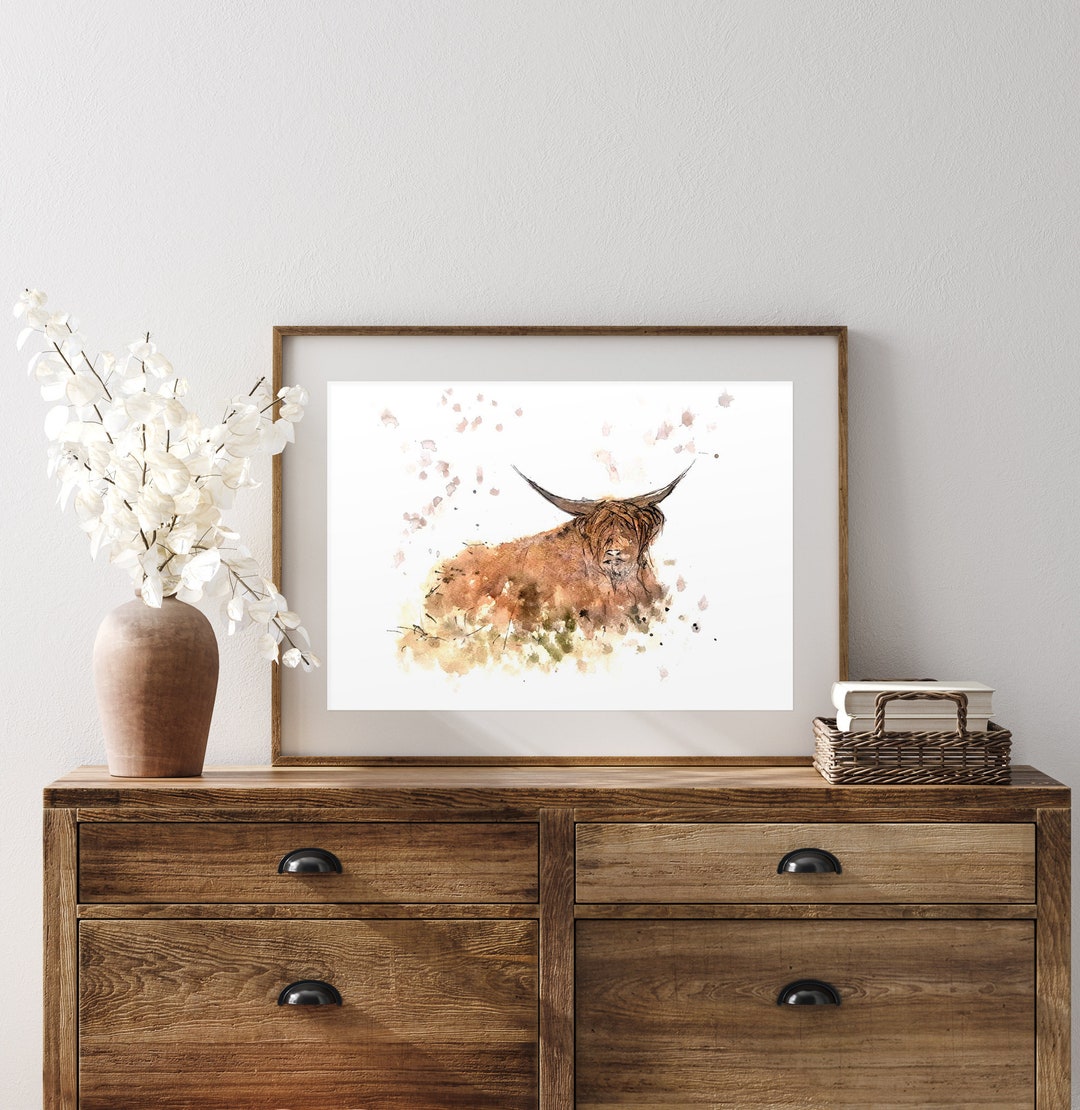 Highland Cow Print | Highland Cow Art | Wildlife Art | Scottish ...