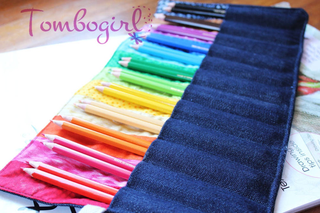 Rainbow Pencil Roll, Wide Pockets 24-40 Pencils (or Lyra Color Giant ...