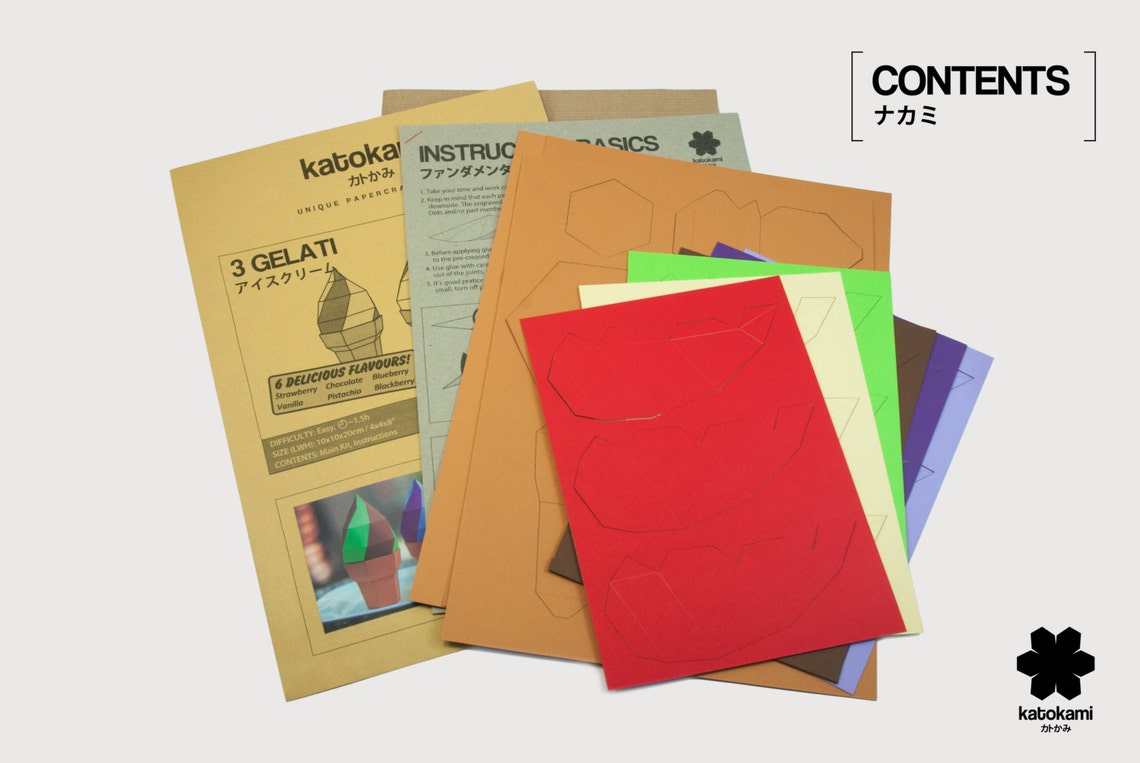 Gelati (3 Pack) - DIY Papercraft Kits (instant Download) - Etsy