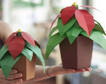 Pot Flower DIY Papercraft Kit Instant Download