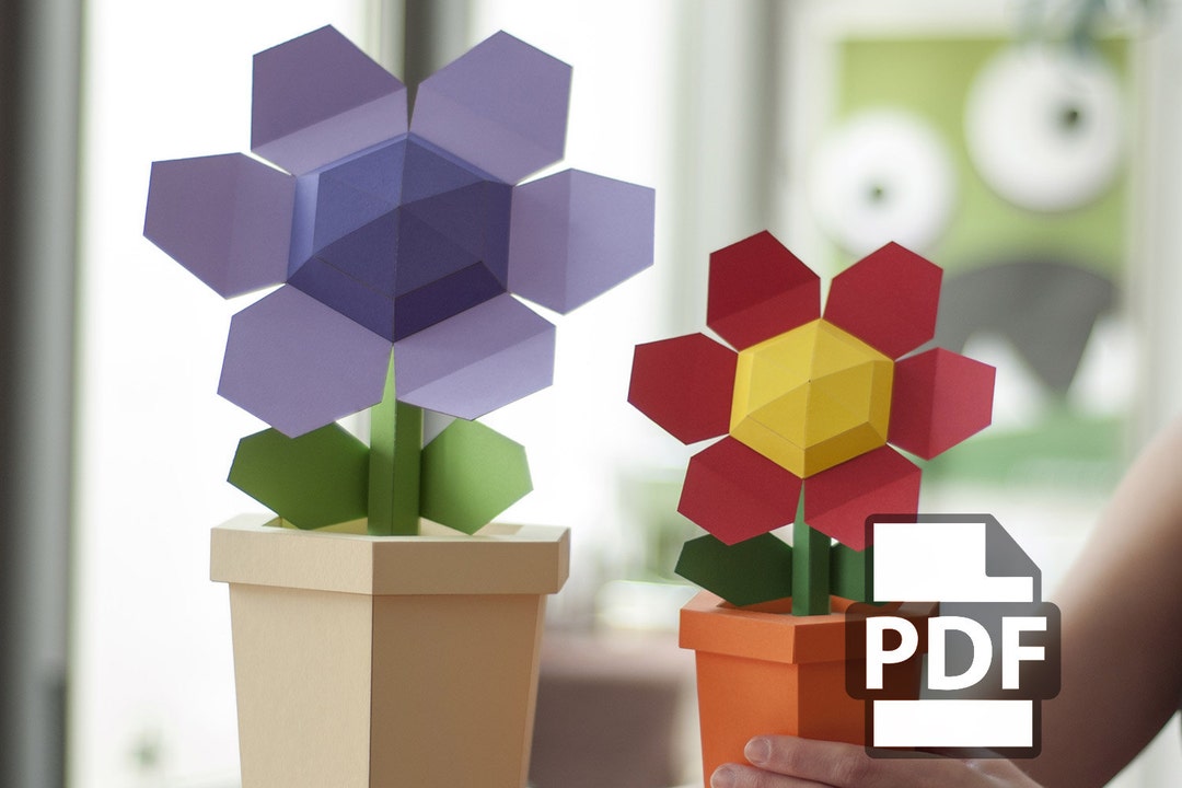 Pot Flower - DIY Papercraft Kit (instant Download) - Etsy