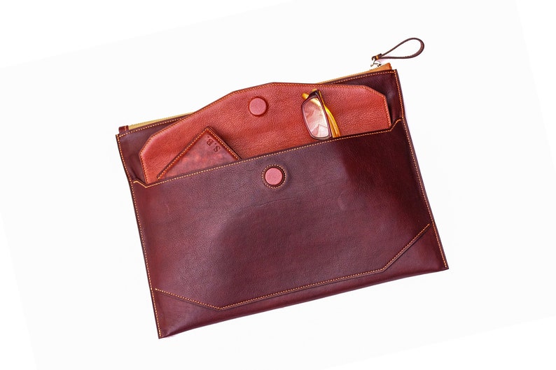 Custom Made Leather Organizer | Personalized Leather Portfolio | Hand ...