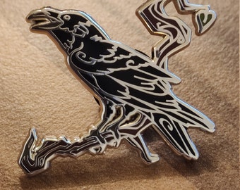 Raven Enamel Pin | Etsy