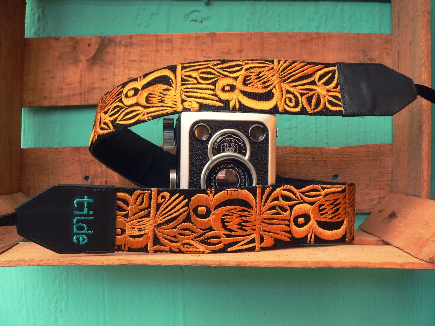 Leather Camera Strap With Traditional Guatemalan Embroidery, Dslr ...