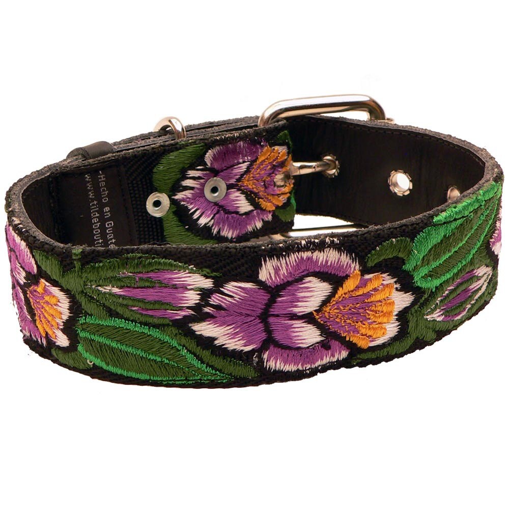 Leather Dog Collar Unique Dog Collar Floral Dog Collar | Etsy