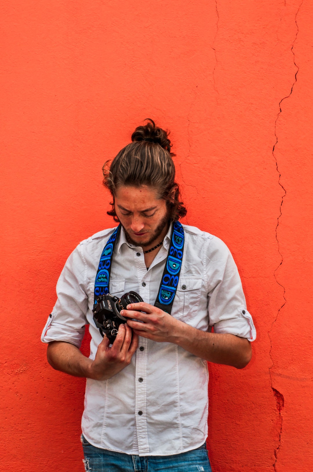 Leather Camera Strap With Traditional Guatemalan Embroidery, DSLR ...