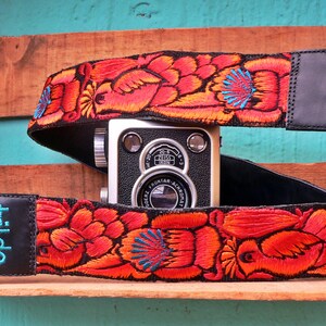 DSLR Leather Camera Strap With Traditional Guatemalan Embroidery, Gift ...