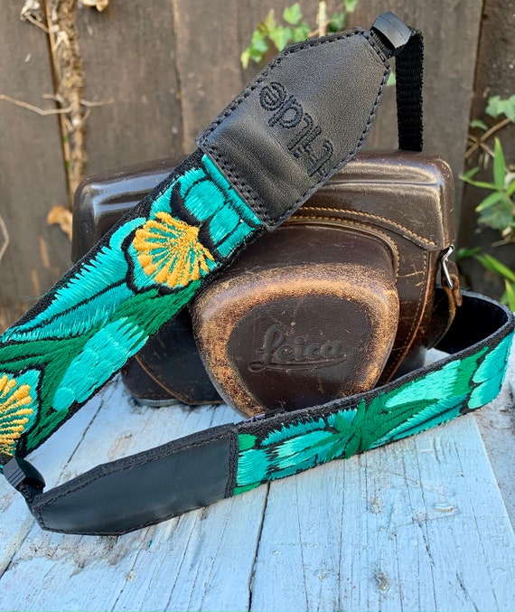 Handcrafted Slim Leather Camera Strap With Guatemalan - Etsy