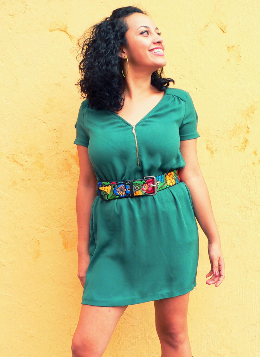 Colorful Boho Floral Wide Belt, Dress Belt, Woven Belt, Womens Leather ...