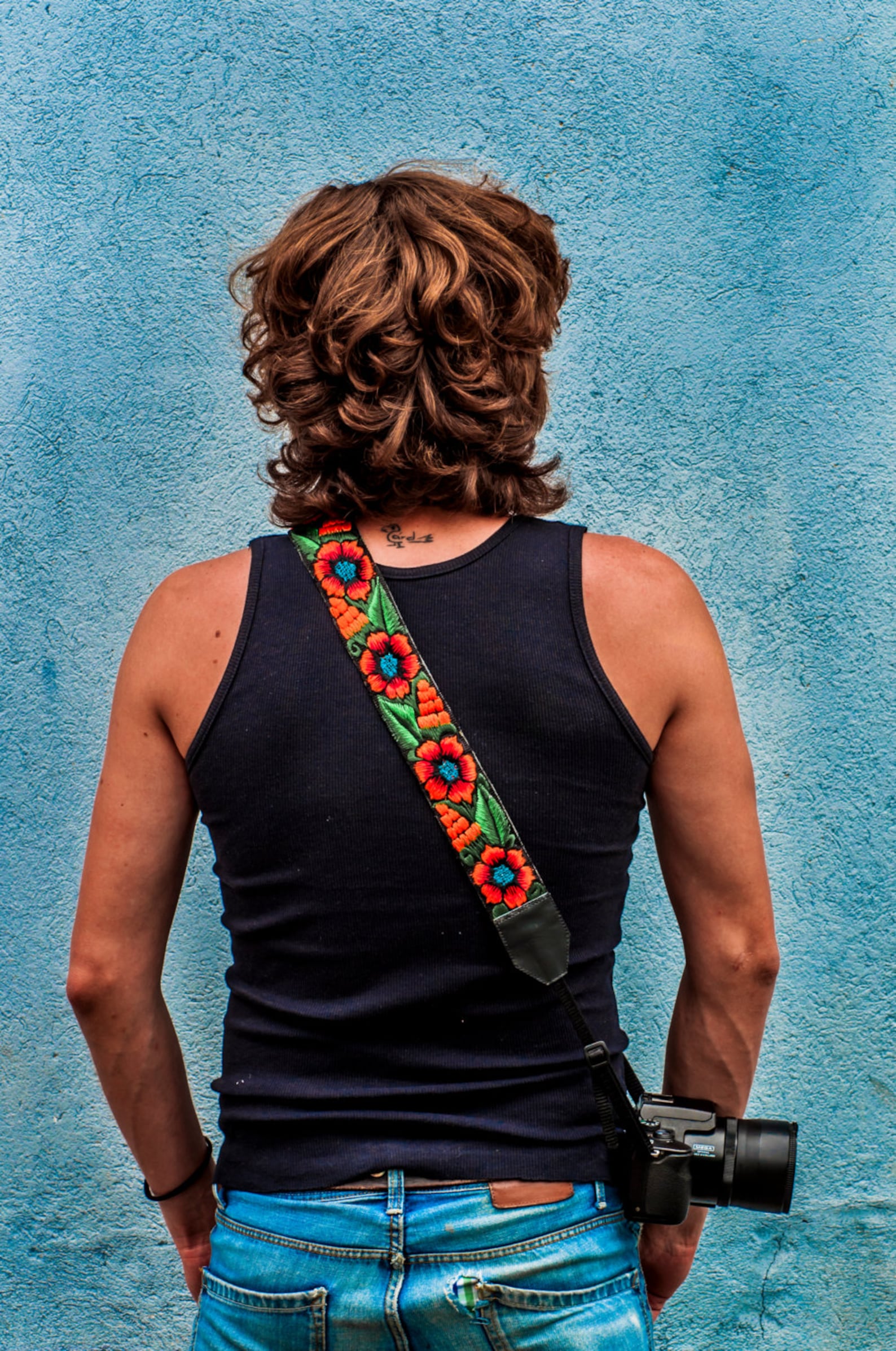 Leather Camera Strap With Traditional Guatemalan Embroidery, Gift ...