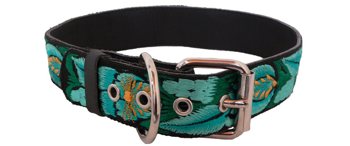 Leather Dog Collar, Unique Dog Collar, Strong Dog Collar, Woven Dog ...